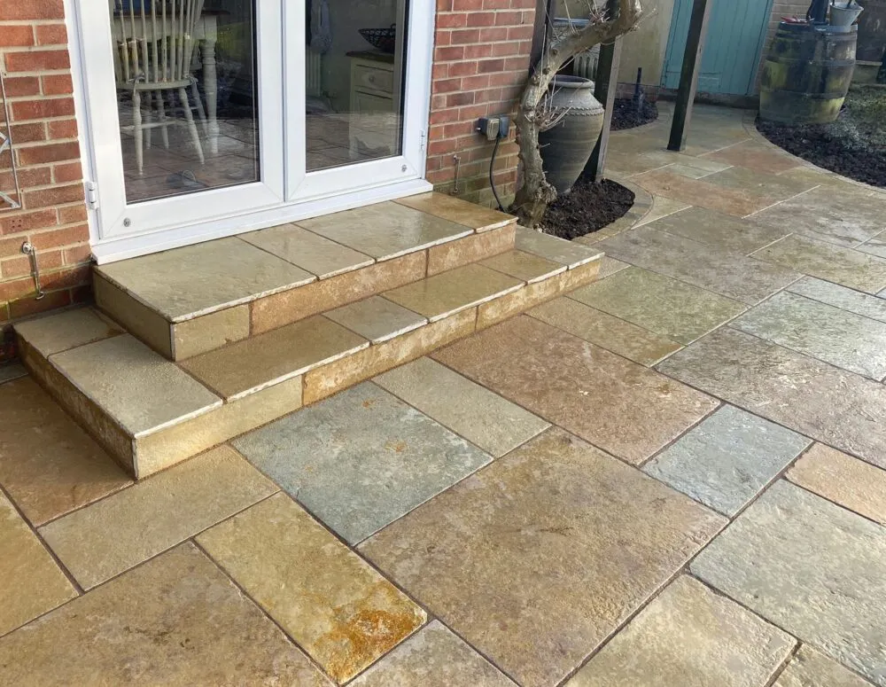 Yellow Limestone Honed & Brushed Mixed Coverage: - 1 SQM | Natural Paving